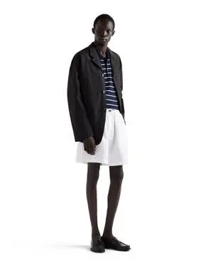 Prada Short-sleeved Striped Cotton Polo Shirt - Blue