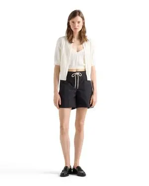 Prada Short-sleeved Openwork Cotton Cardigan