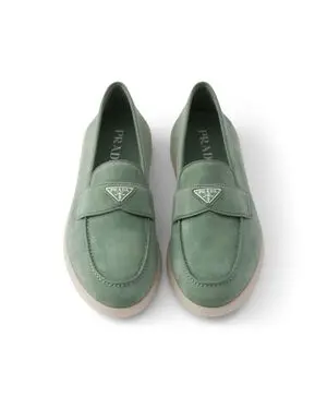 Prada Suede Loafers - Green