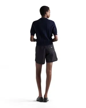 Prada Short-sleeved Openwork Cotton Polo Shirt