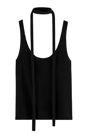 Arakii Exclusive Moment Scarf Crepe Top - Black