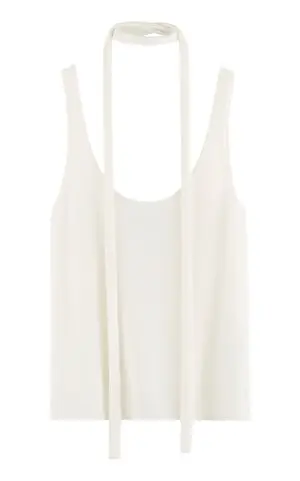 Arakii Exclusive Moment Scarf Crepe Top - Off-white