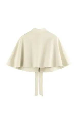 Arakii Cape Poncho With Tie Detail - Neutral