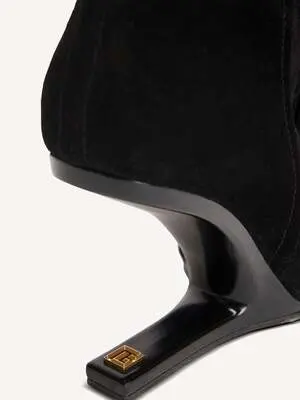 Balmain Suede Leather Ankle Boots With Tassel