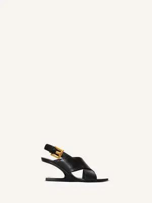 Balmain Calfskin Leather Anthem No Wedge Sandals
