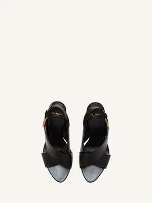 Balmain Calfskin Leather Anthem No Wedge Sandals