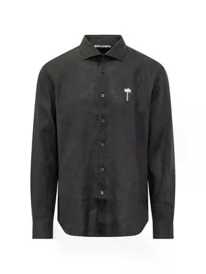 Palm Angels Logo-embroidered Shirt - Black