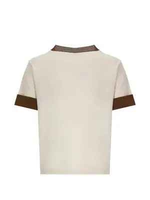 KANGRA Contrast-trim Short-sleeve Knit Sweater