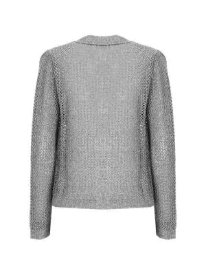 KANGRA Sequin-embellished Open-knit Jacket