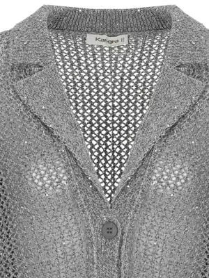 KANGRA Sequin-embellished Open-knit Jacket