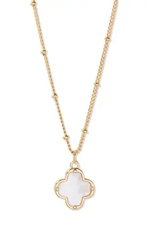 BROOK & YORK Chatham Clover Mother-of-pearl Pendant Necklace - Gold
