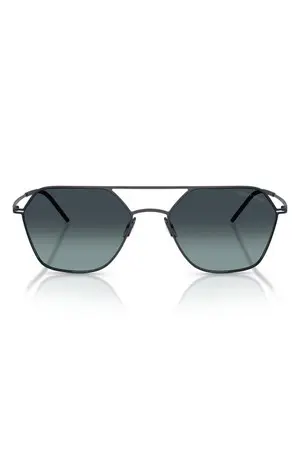 ARMANI Square Frame Sunglasses - Matte Blue/blue Gradient
