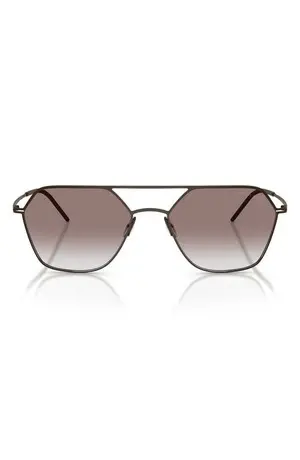 ARMANI Square Frame Sunglasses - Matte Brown/brown Gradient