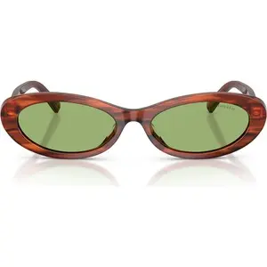 Tiffany & Co. Oval Sunglasses - Ruby Striped Havana/green