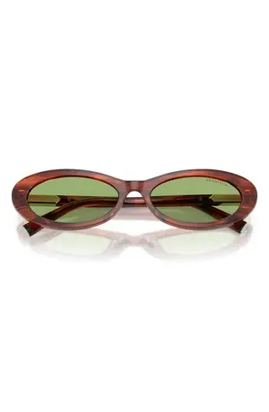 Tiffany & Co. Oval Sunglasses - Ruby Striped Havana/green