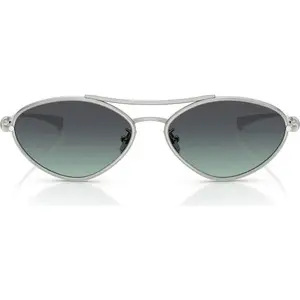 Tiffany & Co. Oval Sunglasses - Silver/azure Gradient Grey