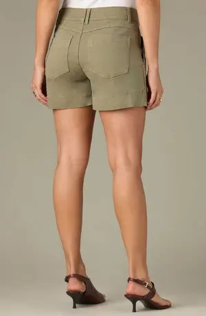 Wit & Wisdom V-yoke High Waist Twill Shorts - Basil