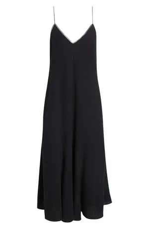 Khaite Iben Slipdress In English Twist Tweed - Black