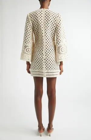 Zimmermann Indra Embroidered Silk Eyelet Minidress