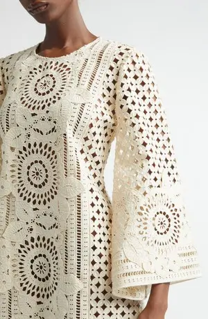 Zimmermann Indra Embroidered Silk Eyelet Minidress