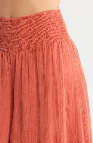 Elan Smocked Waist Palazzo Pants
