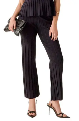 MARSY Ribbed Sweater Pants - Black