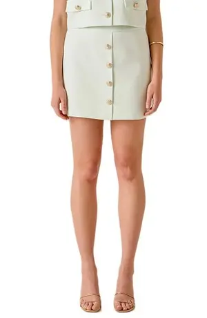 MARSY Button Front Miniskirt