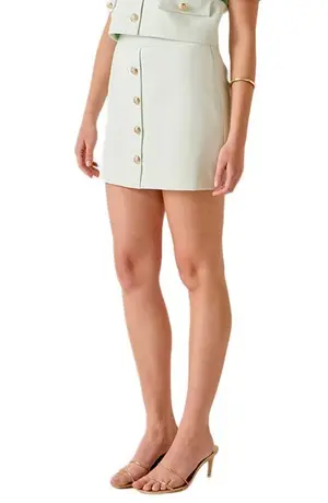 MARSY Button Front Miniskirt