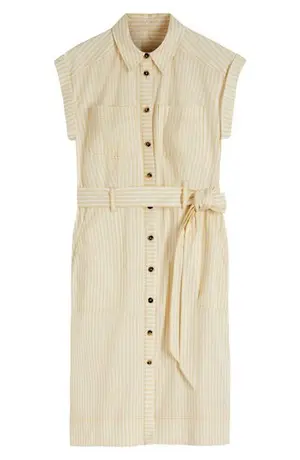 Boden Belted Shirt Dress With Short Sleeves