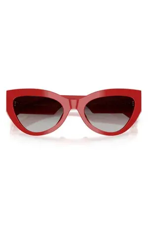 Dolce & Gabbana Cat Eye Sunglasses With Cuore Devotion Emblem - Full Red/grey Gradient