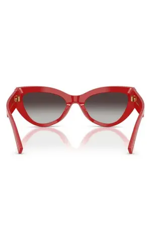 Dolce & Gabbana Cat Eye Sunglasses With Cuore Devotion Emblem - Full Red/grey Gradient