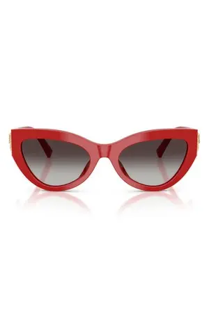 Dolce & Gabbana Cat Eye Sunglasses With Cuore Devotion Emblem - Full Red/grey Gradient