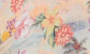 Hurley Scenic Sunset Floral Cover-up Minidress - Shell Pink Multi