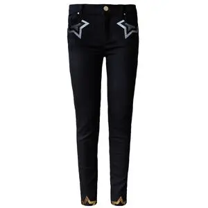 MY PAIR OF JEANS Embellished Slim Jeans - Gold/black/silver