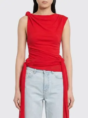 GANNI Asymmetrical Top - Red