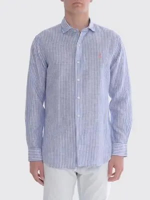 Polo Ralph Lauren Striped Linen Blend Casual Shirt - Blue