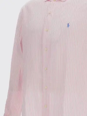 Polo Ralph Lauren Striped Linen Blend Casual Shirt - Pink