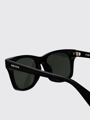 Alexander McQueen Square Acetate Sunglasses With Engraved Logo - Black
