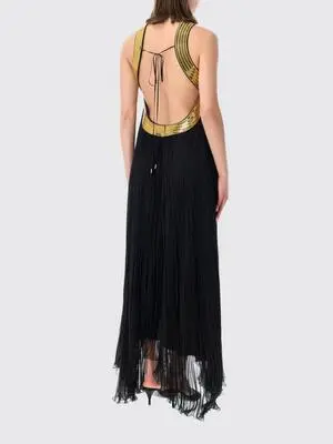 Alberta Ferretti Pleated Halterneck Maxi Dress - Multicolor