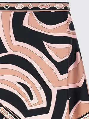 Emilio Pucci Printed Silk Asymmetric Skirt