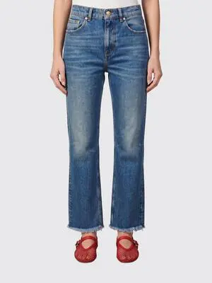 GOLDEN GOOSE Flared Cotton Denim Jeans - Blue