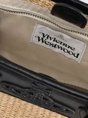 VIVIENNE WESTWOOD Raffia And Leather Troy Bag - Beige