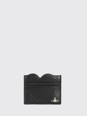 VIVIENNE WESTWOOD Heart Leather Credit Card Holder - Black
