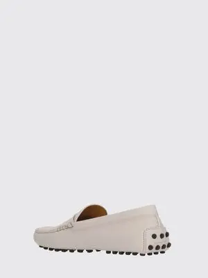 TOD'S Calfskin Leather Driver Loafers With Rubber Pebble Sole - Pink