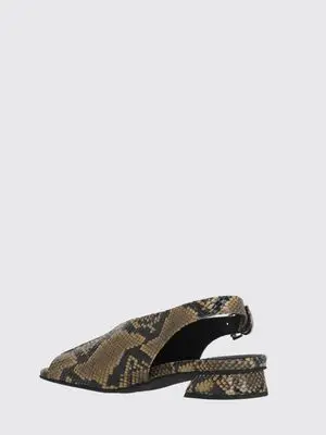 POEVE Christin Python-print Leather Slingback Sandals With Low Heel