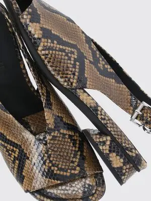 POEVE Christin Python-print Leather Slingback Sandals With Low Heel