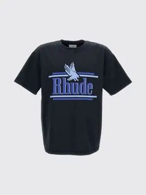 Rhude Cotton T-shirt With Contrasting Logo Print And Crew Neck