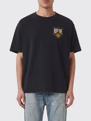 Rhude Relaxed Fit Cotton T-shirt With Contrasting Logo Print - Black