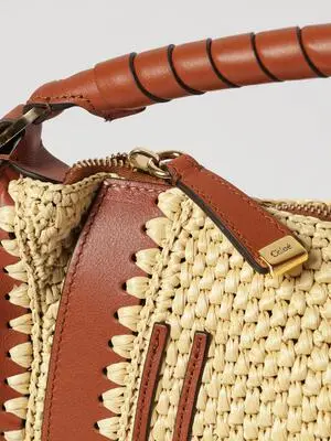 Chloé Marcie Raffia Handbag - Brown