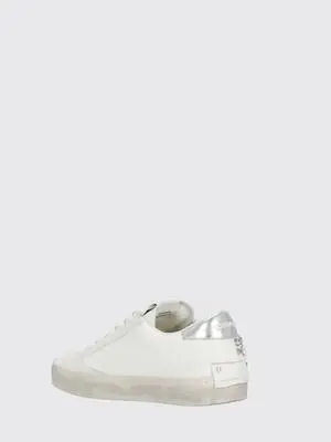 CRIME LONDON Distressed Leather Sneakers With Studs And Rhinestones